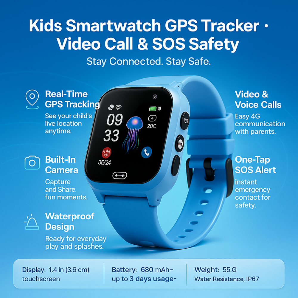 Montre intelligente pour enfants GPS Tracker | Appel vidéo Caméra 4G É ...